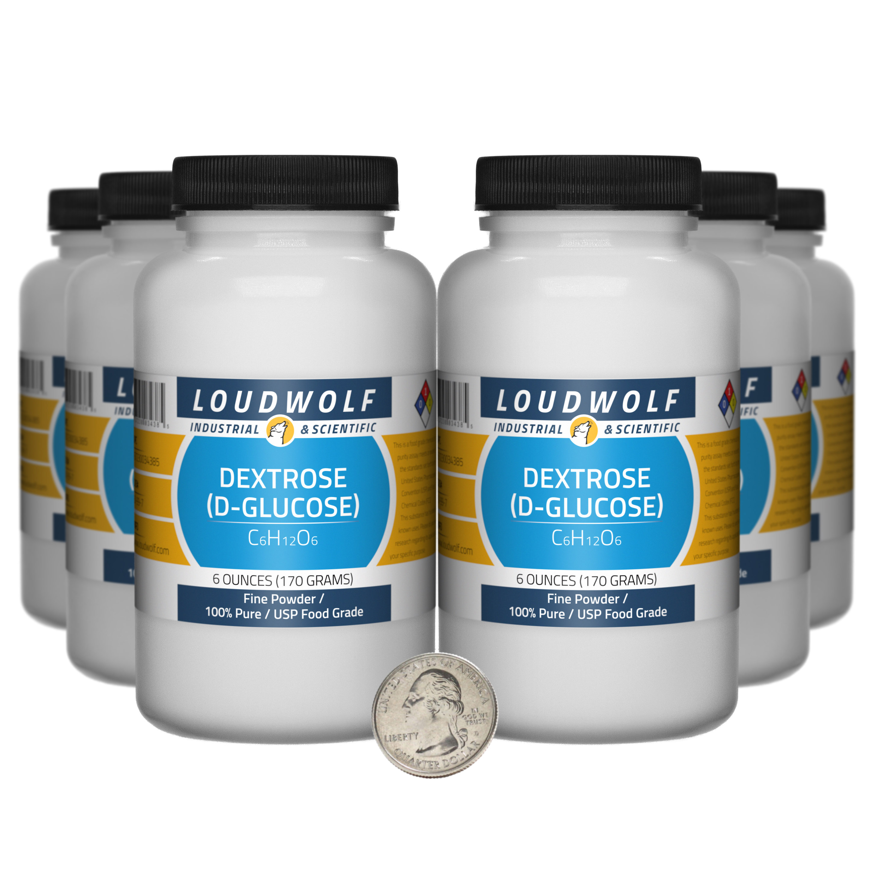 Dextrose / 2.3 Pounds / 6 Bottles / 100% Pure USP Food Grade / Fine ...