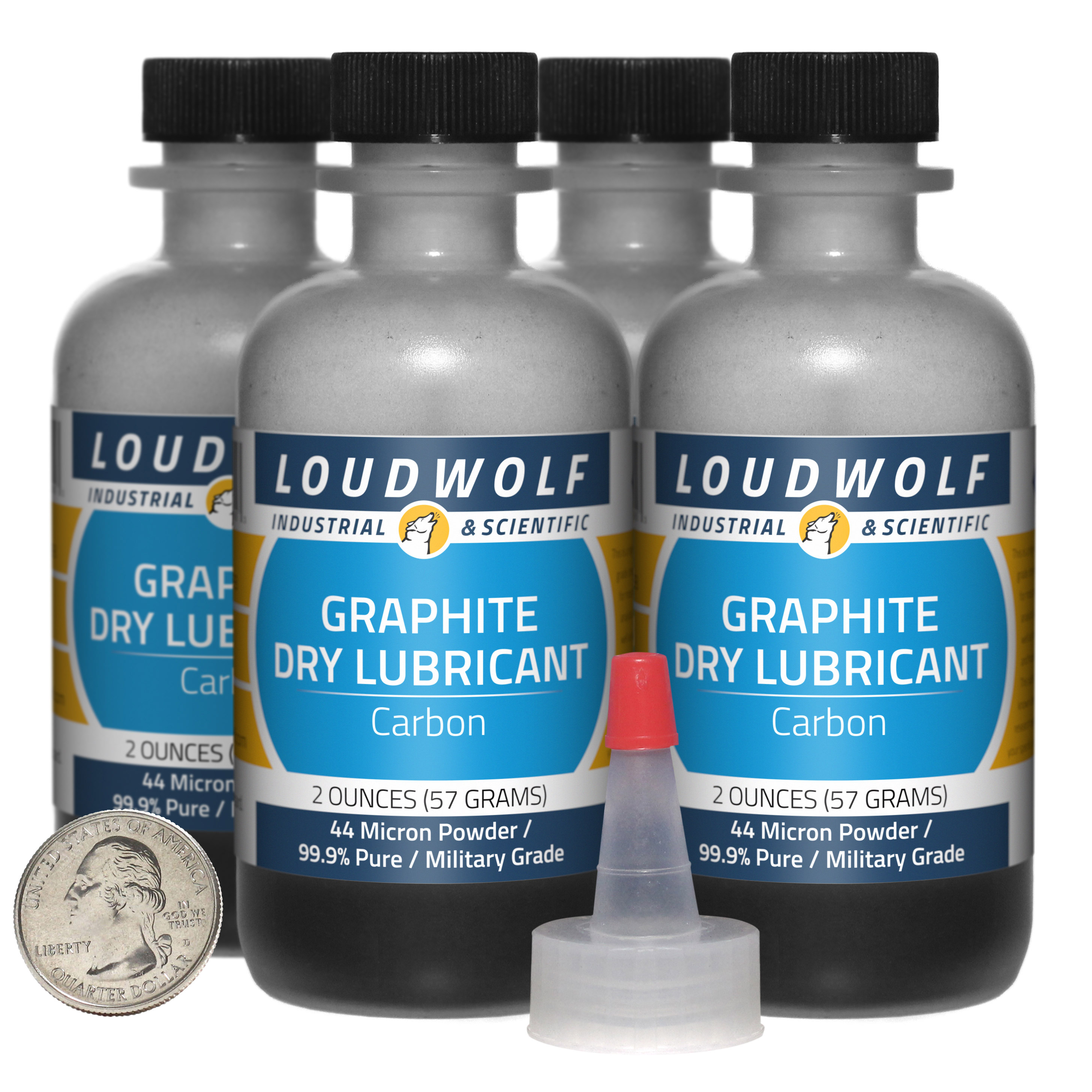Graphite / 8 Ounces / 4 Bottles / 99.9% Pure Military Grade / 44 Micron ...