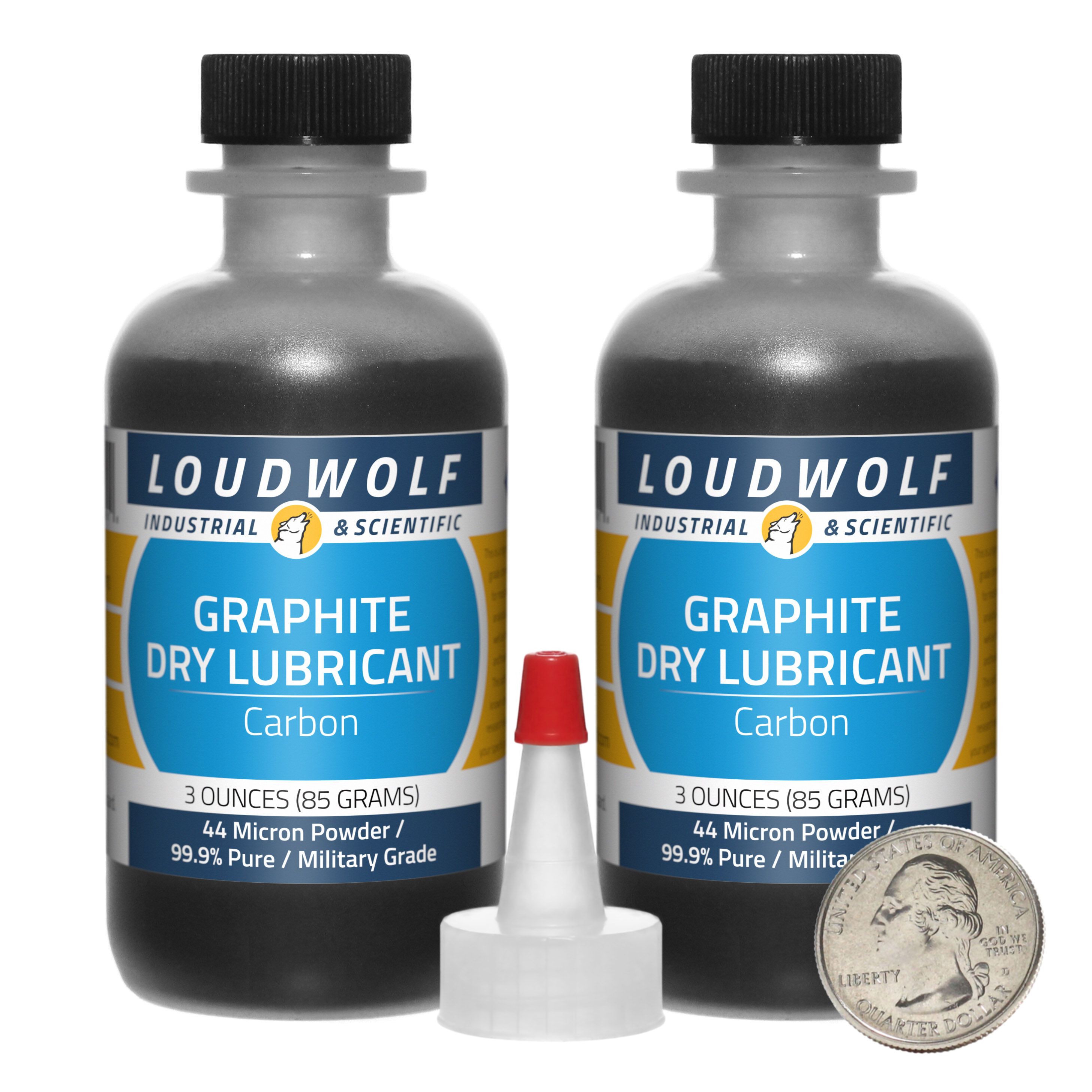 Graphite / 6 Ounces / 2 Bottles / 99.9% Pure Military Grade / 44 Micron ...
